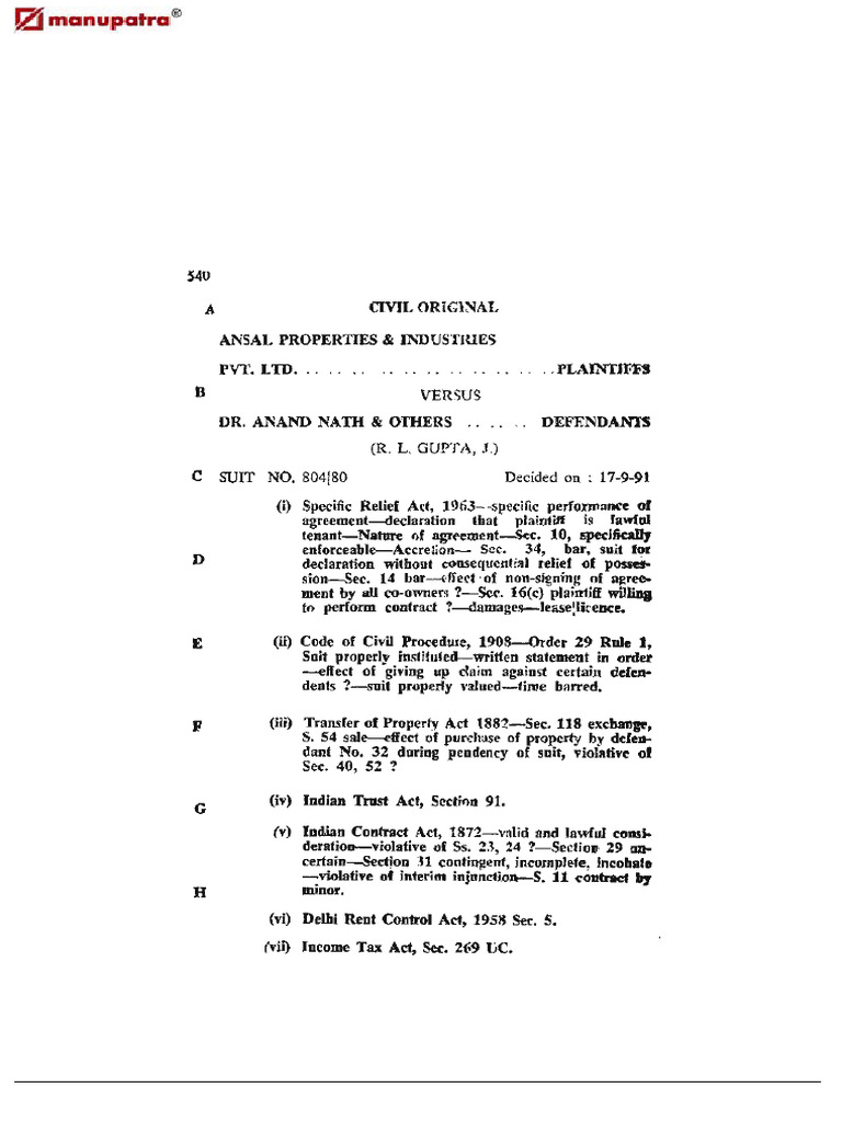 Ansal Properties v. Anand Nath | PDF