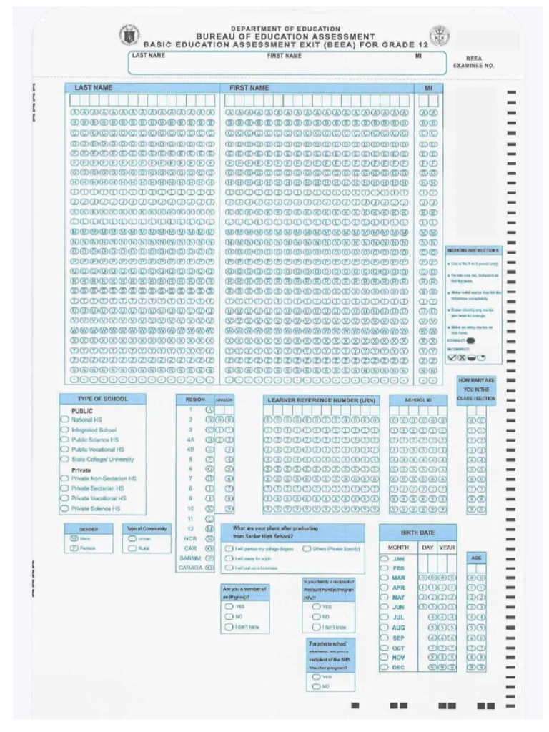 NAT Answer Sheet | PDF