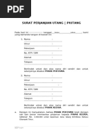 Contoh Surat Perjanjian Utang Piutang | PDF