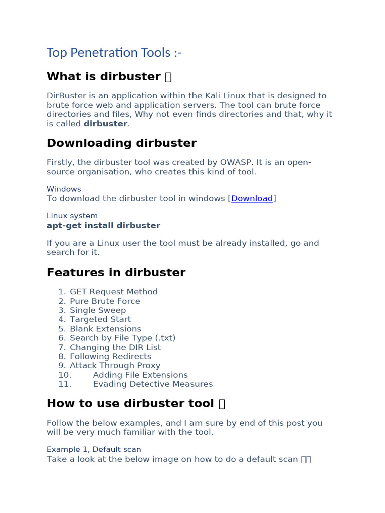 All About Dirbuster Tool | PDF
