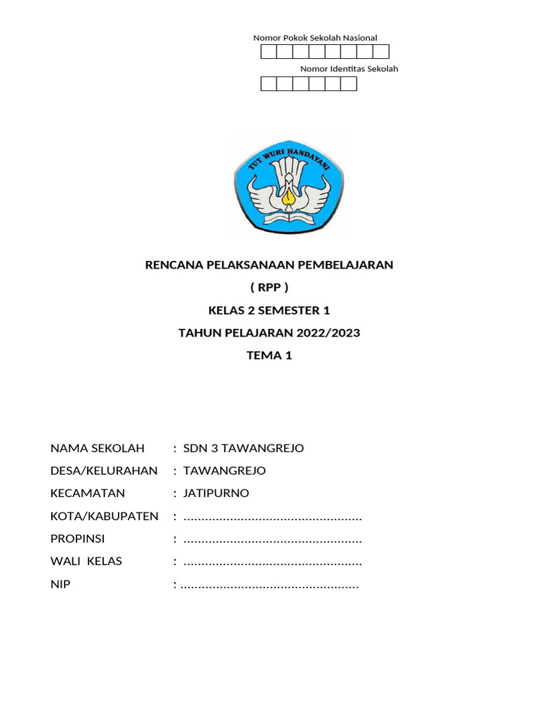 RPP K13 Kelas 2 Tema 1 | PDF