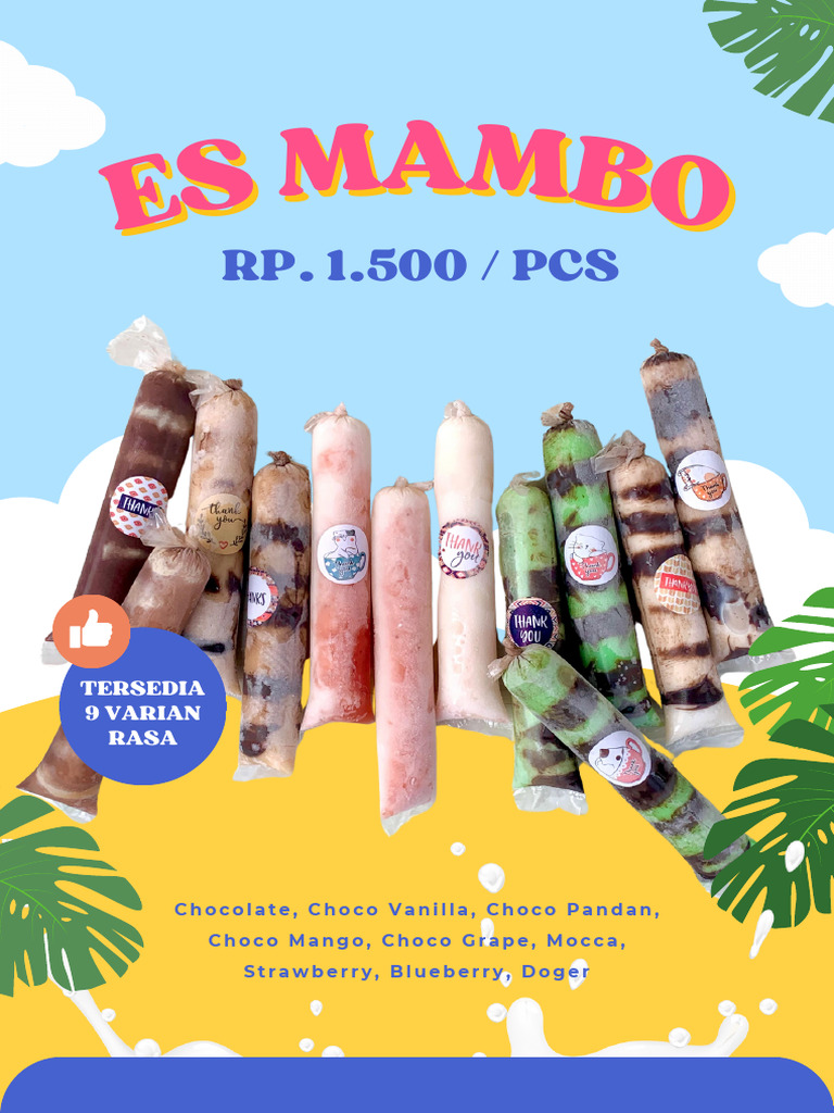Warna-Warni Ilustrasi Tropis Menu Minuman Flyer | PDF