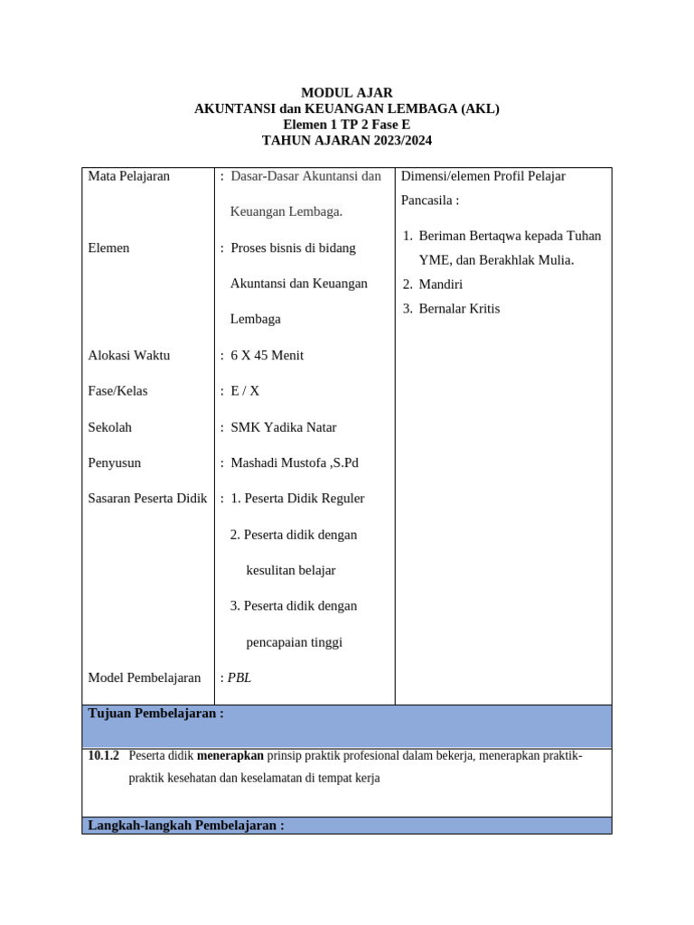 Modul Ajar Elemen 1 TP 1 Pertemuan 3 | PDF