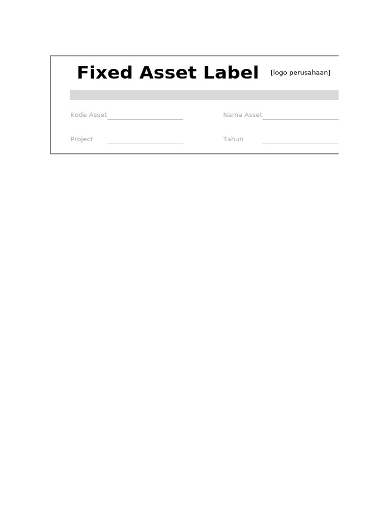 Tag Label Fixed Asset | PDF