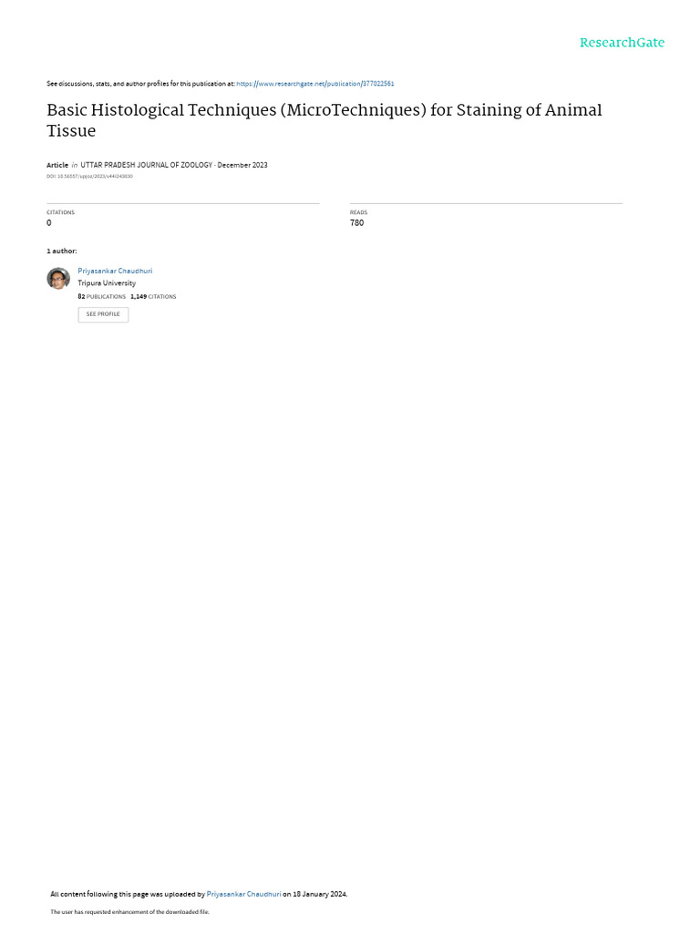 Basic Histological Techniques | PDF