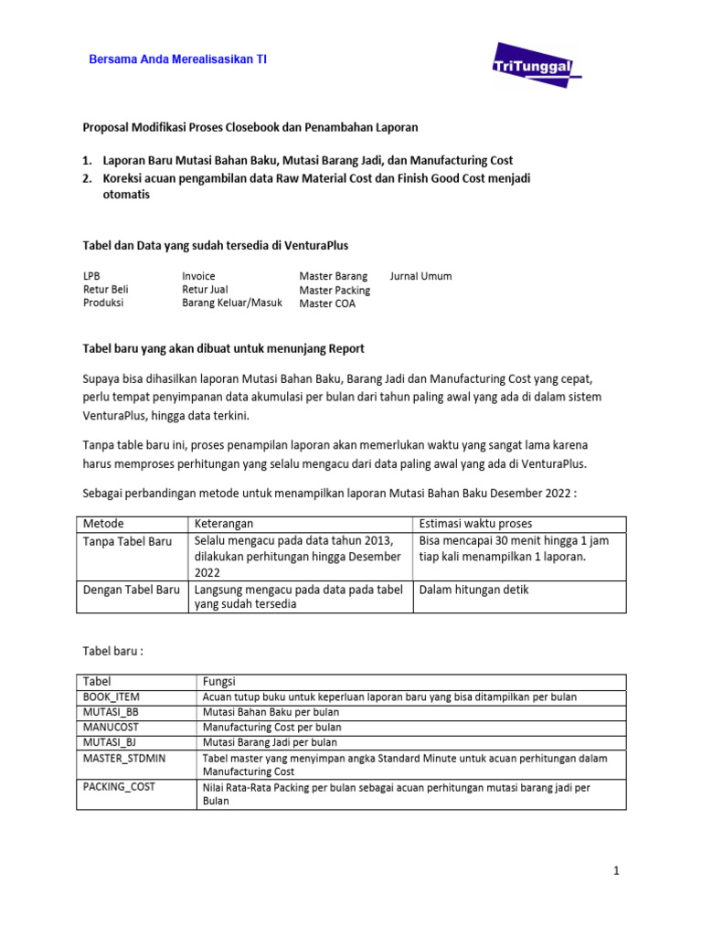 Proposal Laporan Mutasi Barang Rev 5 | PDF