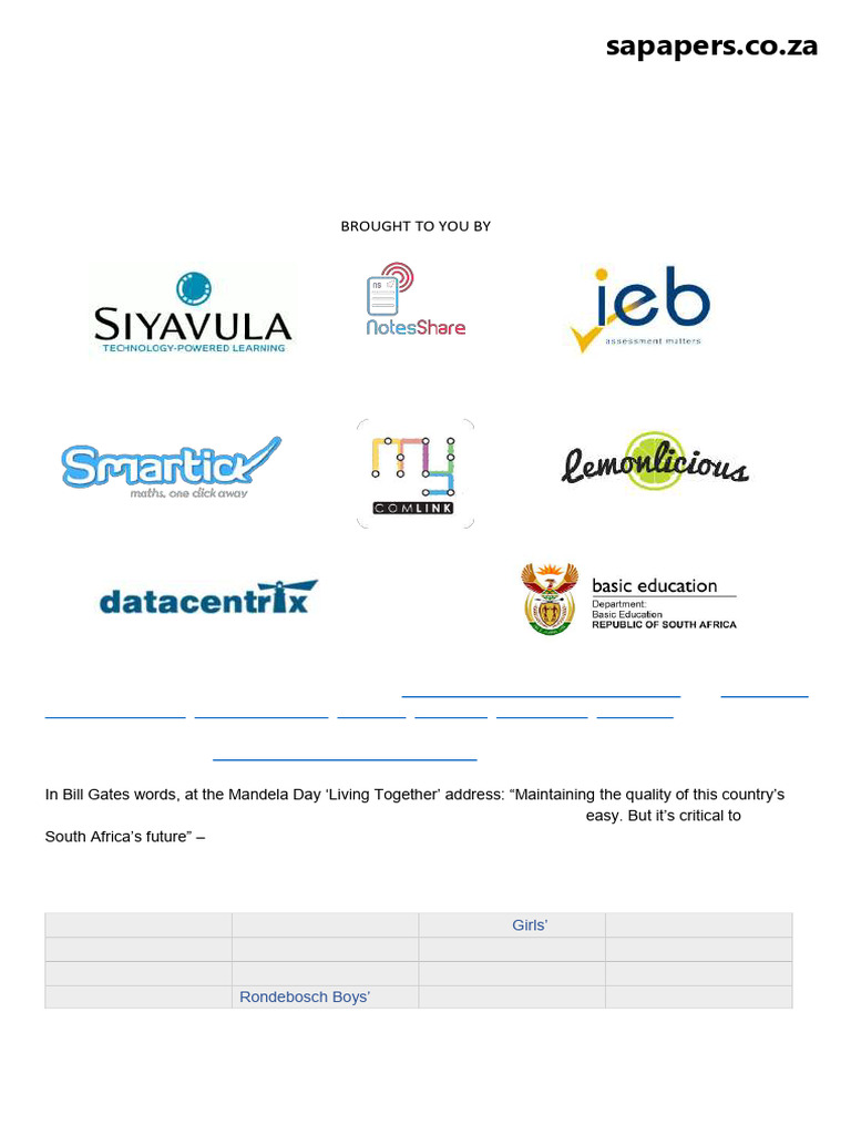 IEB grade 8 June Maths Past Paper | PDF