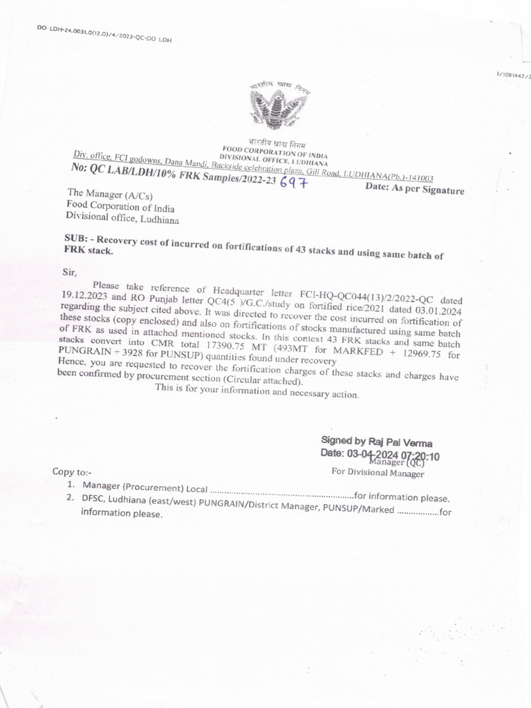 43 FRK STACKS Recovery Letter | PDF