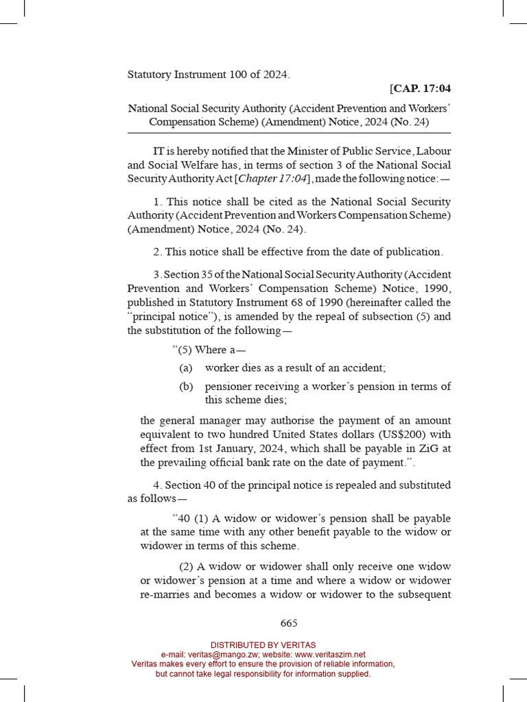 SI 2024-100 National Social Security Authority (Accident Prevention and ...