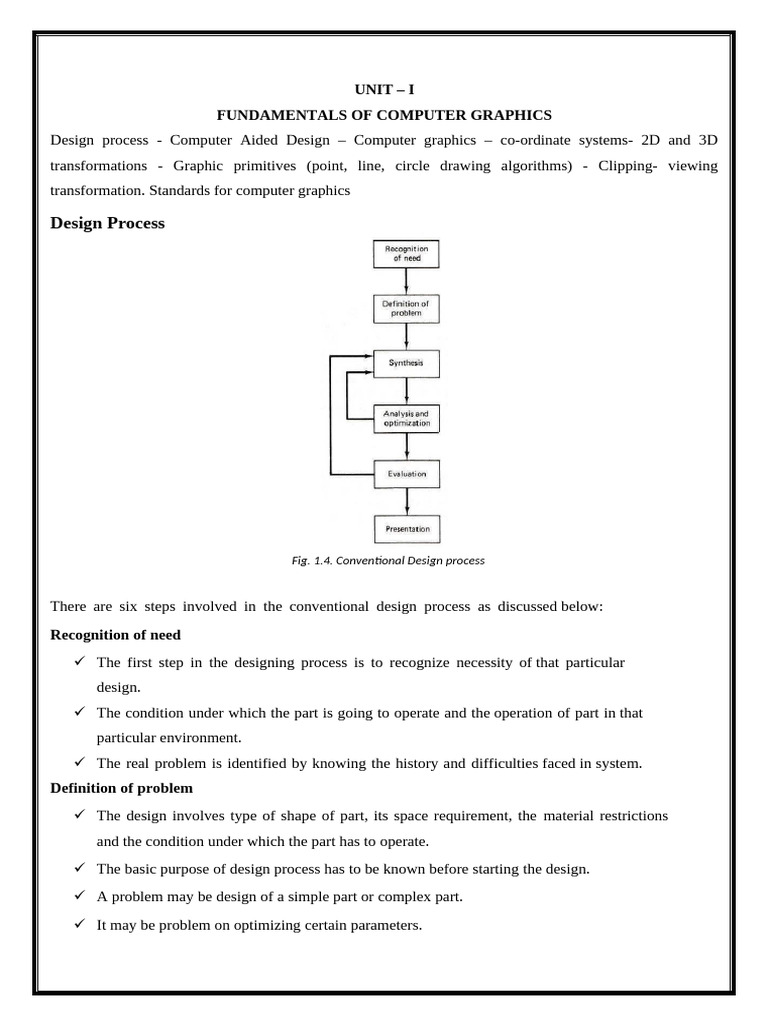 Unit I | PDF | Computer Aided Design