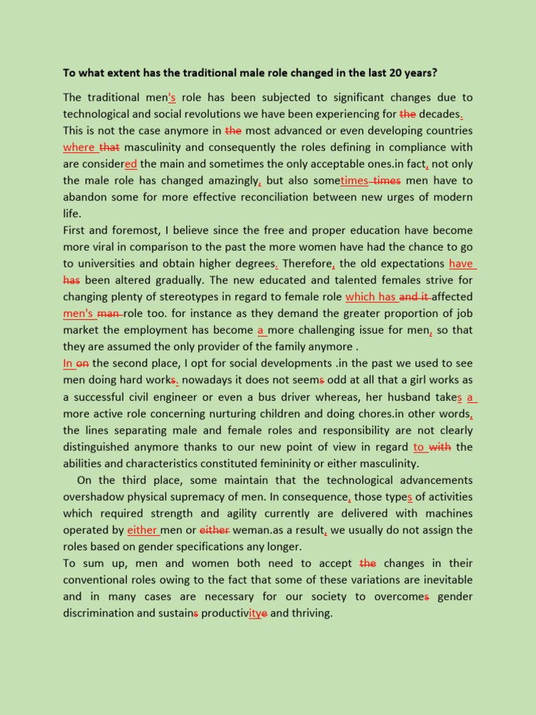 Traditional Male Roles, Saman Maaref | PDF