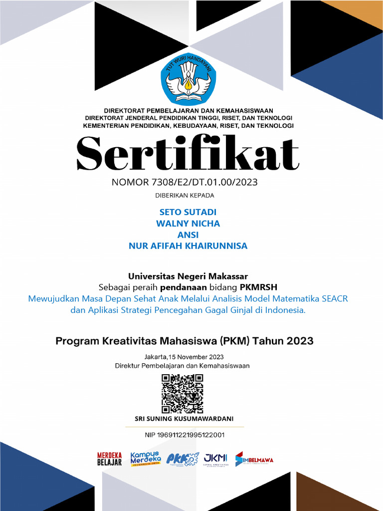 Sertifikat PKM 2023 | PDF