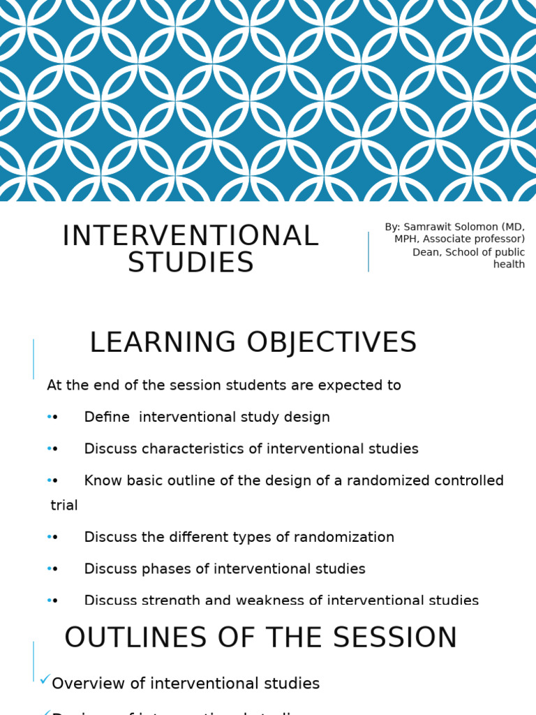 Analytic Study Designs - Interventional Study | PDF
