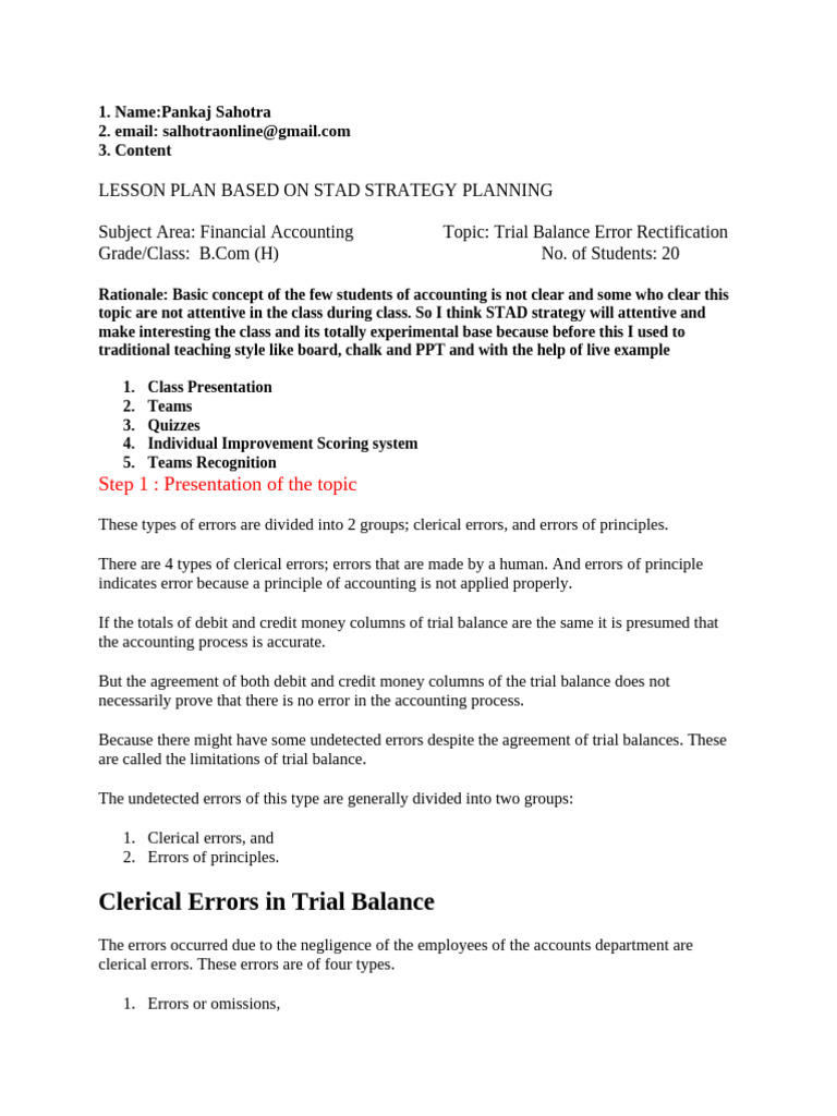 Lesson Plan Based On Stad Strategy | PDF