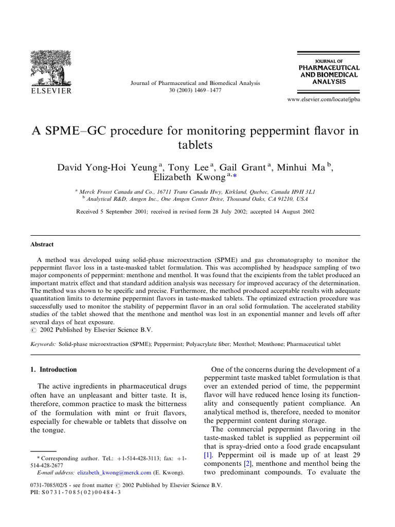 peperment A_SPME_GC_procedure_for_monitoring_peppe | PDF