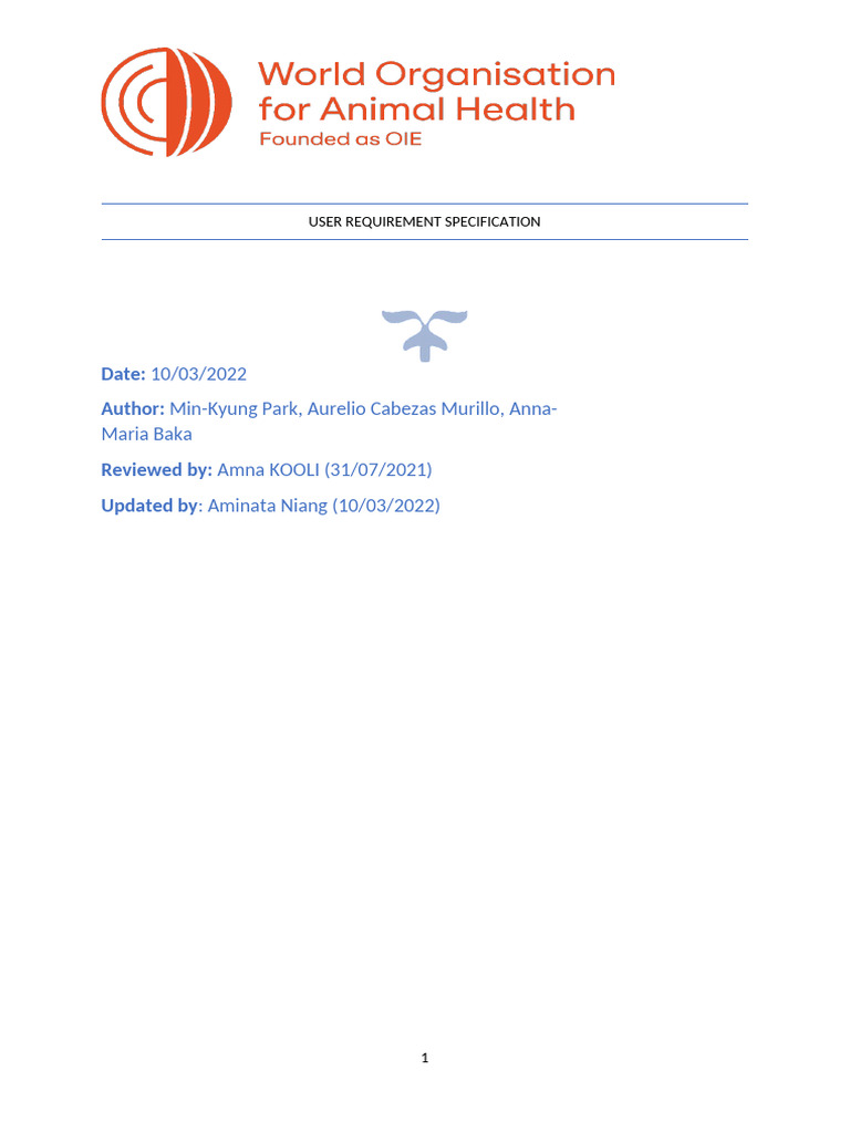 Document B Annex b1 User Requirement Specifications | PDF