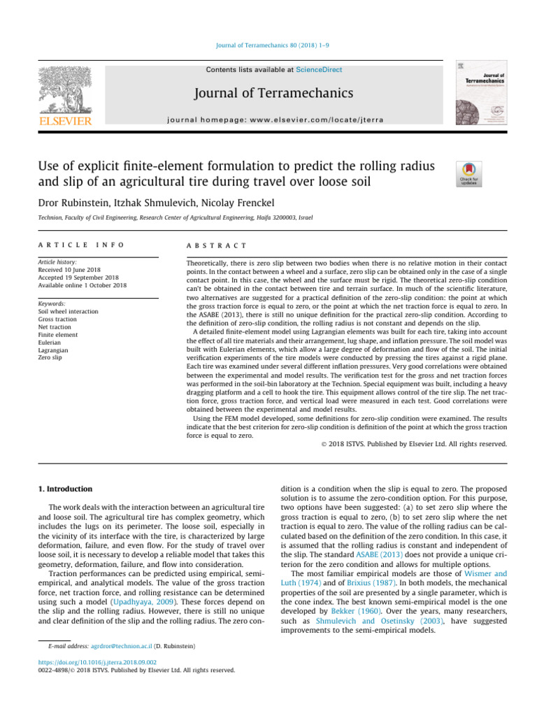 Use Of Explicit Finite Element Formulation To Predict The Rolling Radius And Slip Of An
