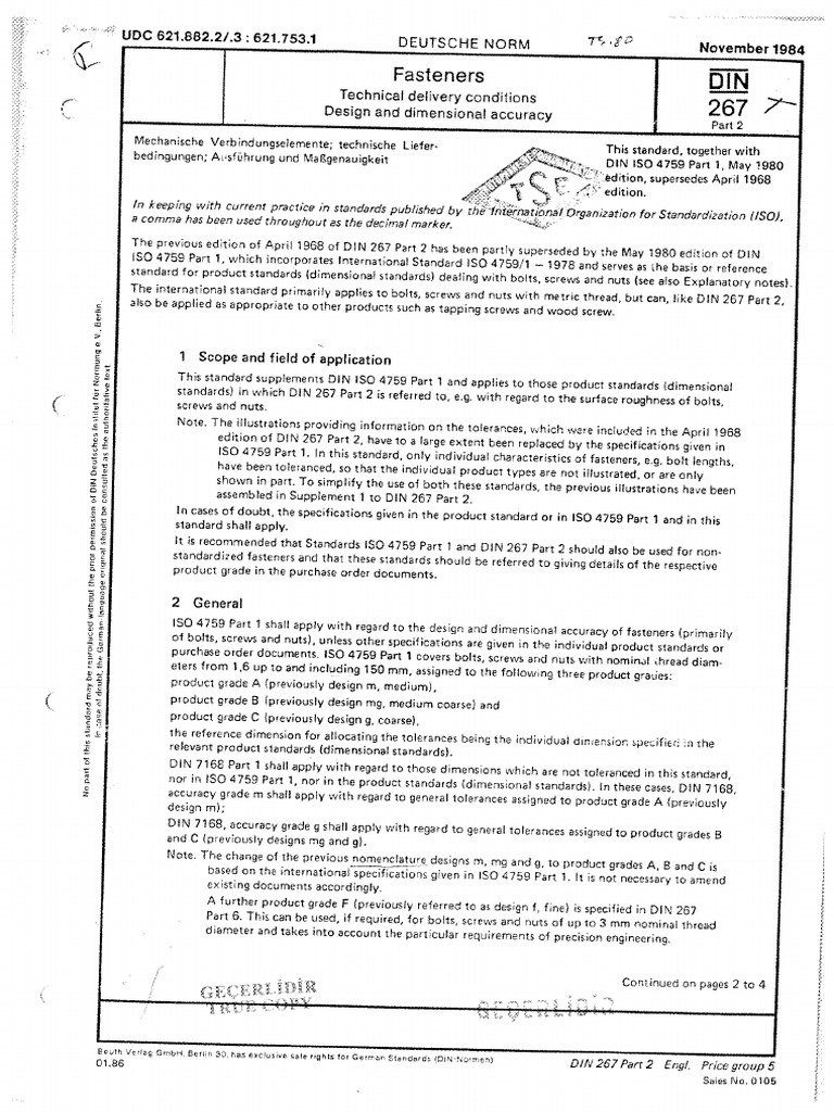 Din 267-2 - 1984 | PDF