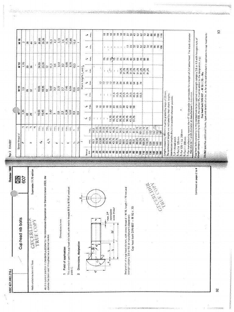 Din 607 - 1981 | PDF