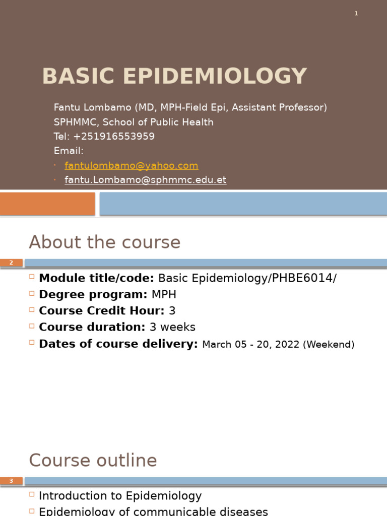 Introduction and Communicable Disease Epidemiology | PDF | Infection | Epidemiology