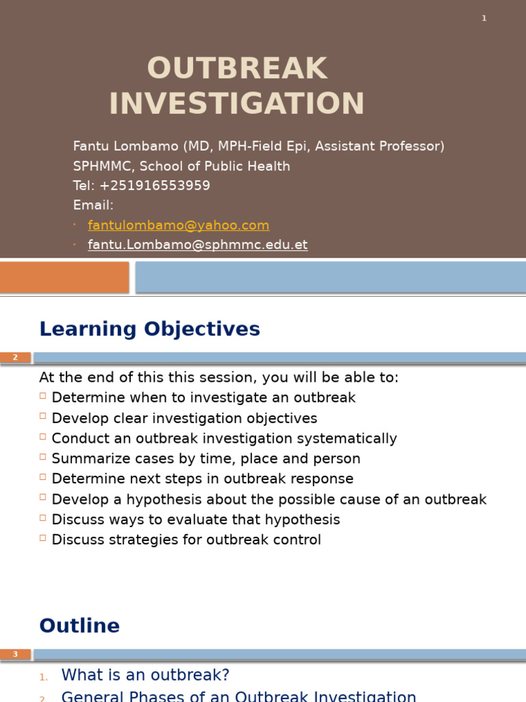 Outbreak Investigation Pdf