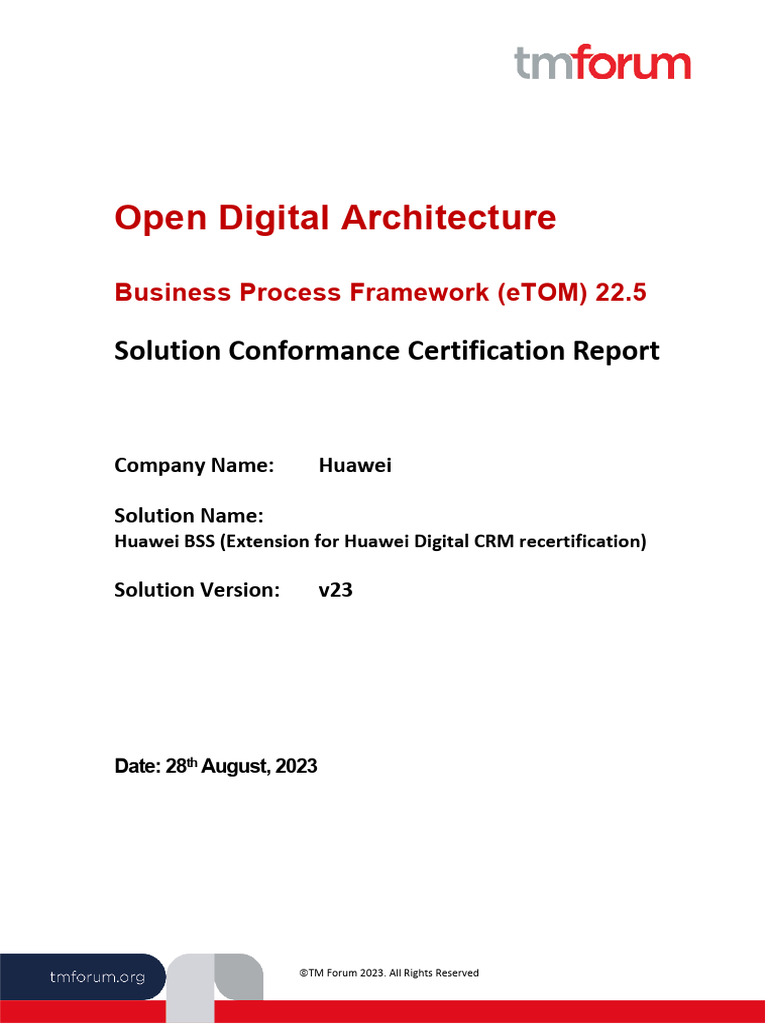 Huawei BSS Final Certification Report Final v2.5 | PDF