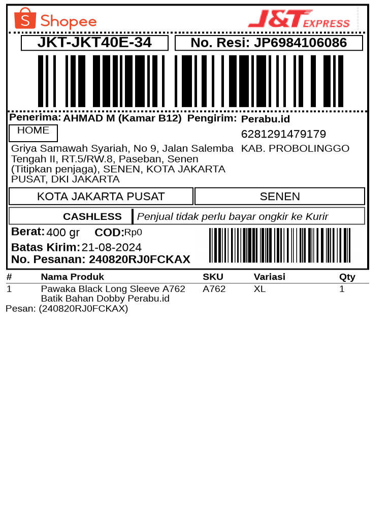 Shopee JNT 21.8 | PDF