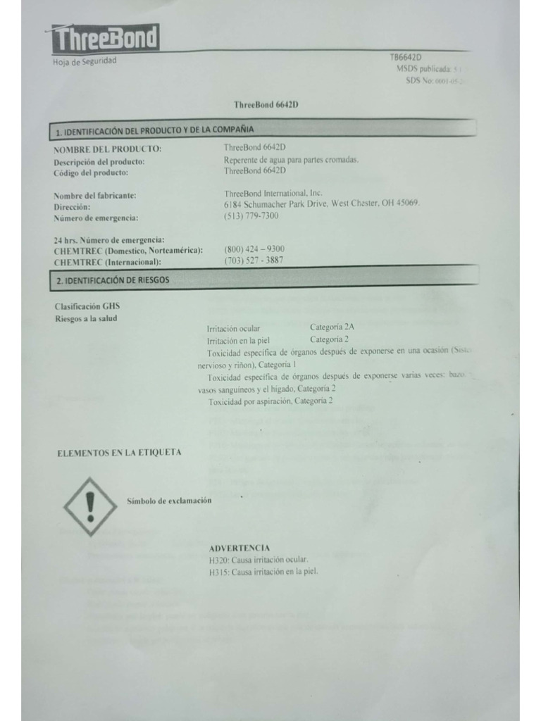 ThreeBond 6642D 06-05-2024 10.54 | PDF