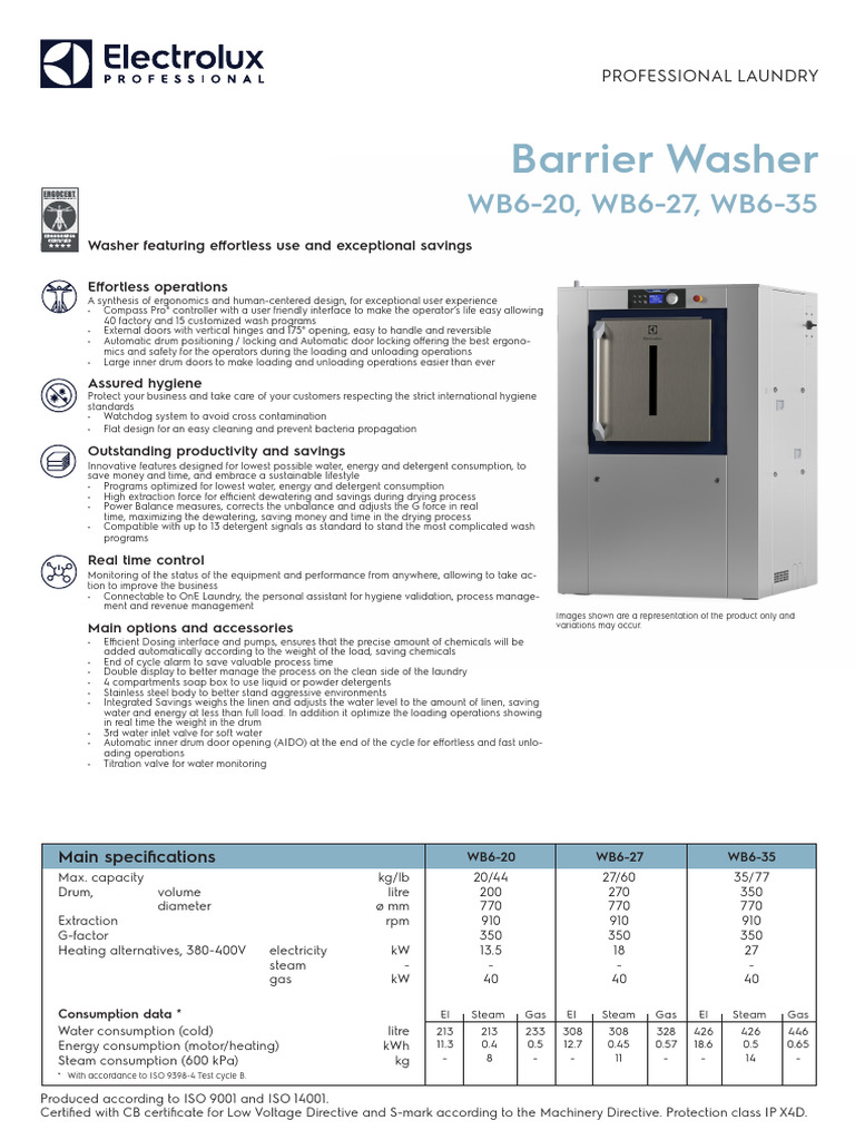 Barrier Washer: WB6-20, WB6-27, WB6-35 | PDF