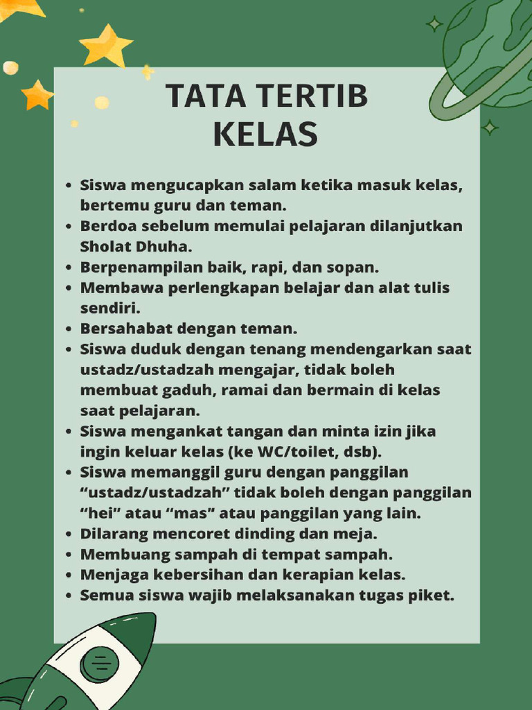 Tata Tertib Kelas | PDF