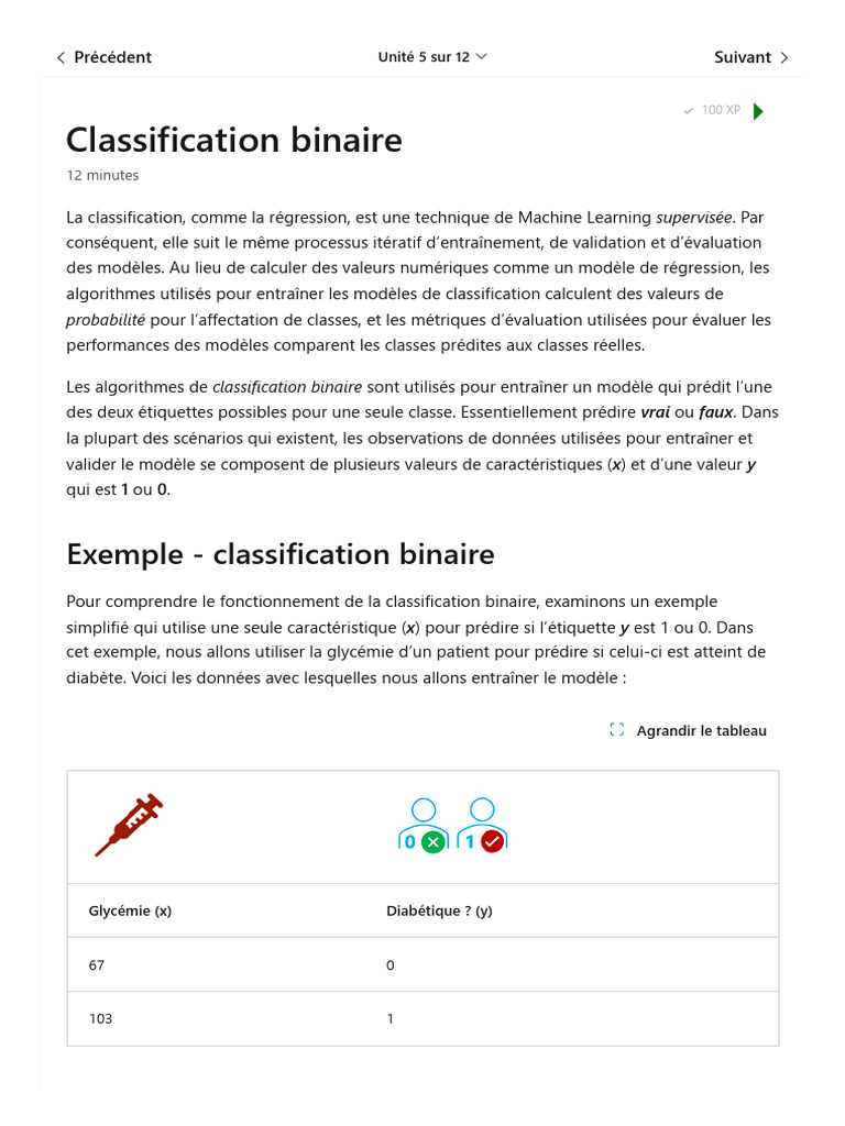 Classification binaire - Training _ Microsoft Learn | PDF Classification binaire - Training _ Microsoft Learn | PDF