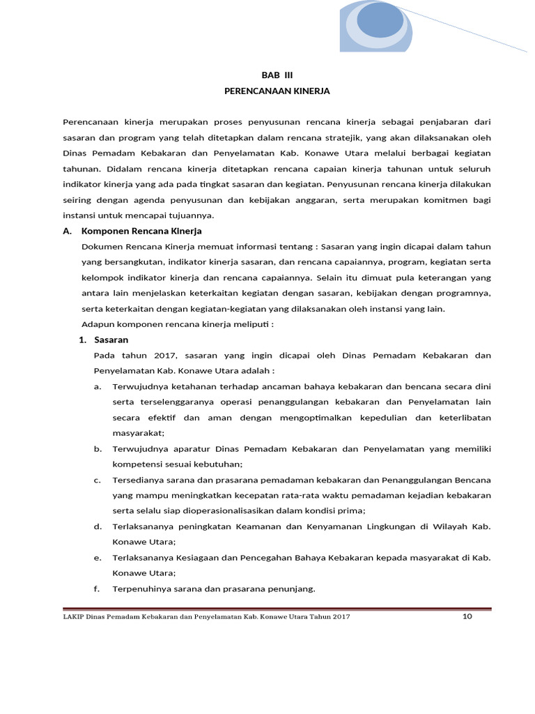 Lakip Damkar BAB III 2017 | PDF