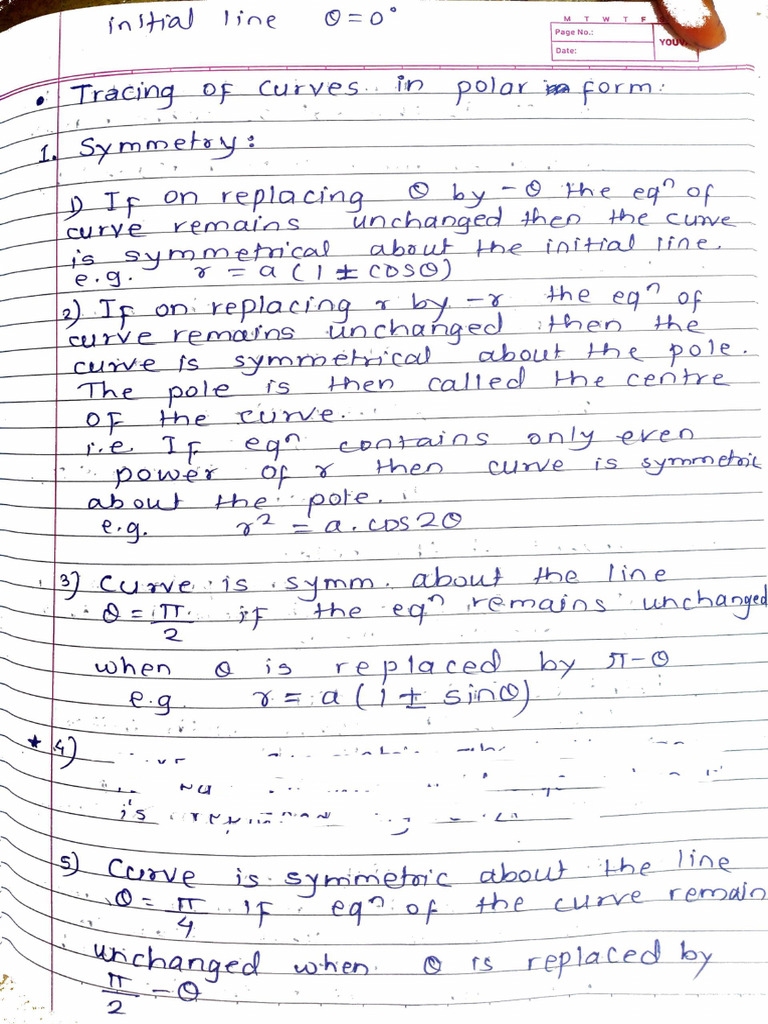 Curve Tracing (Polar Curves) | PDF