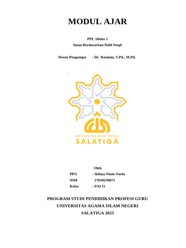 Iklima Modul Ajar-1 | PDF