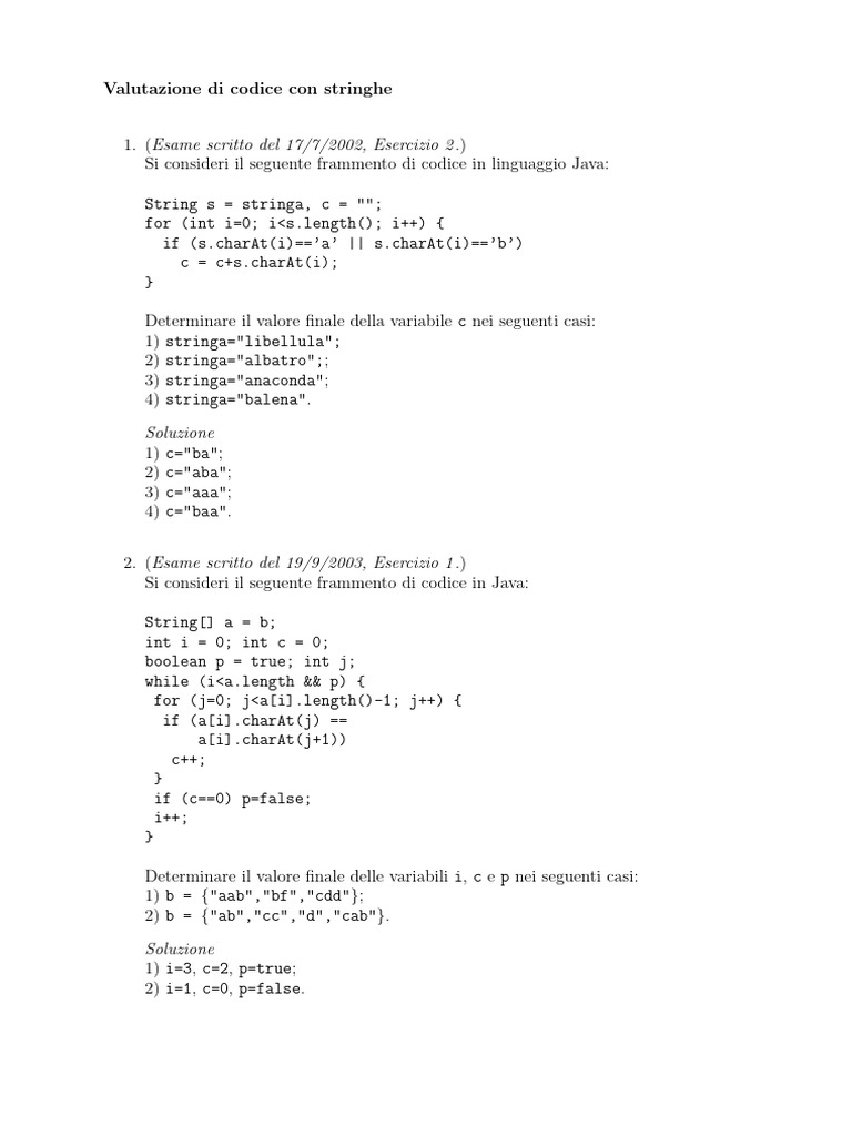 Codice Stringhe | PDF