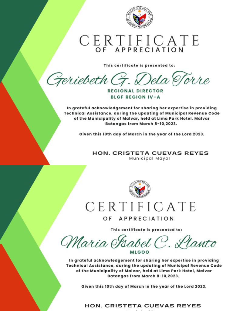 Certificate of Appreciation (2) | PDF