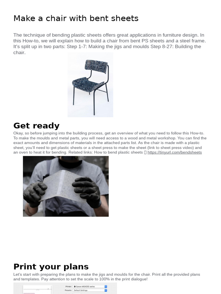 Make A Chair With Bent Sheets | PDF