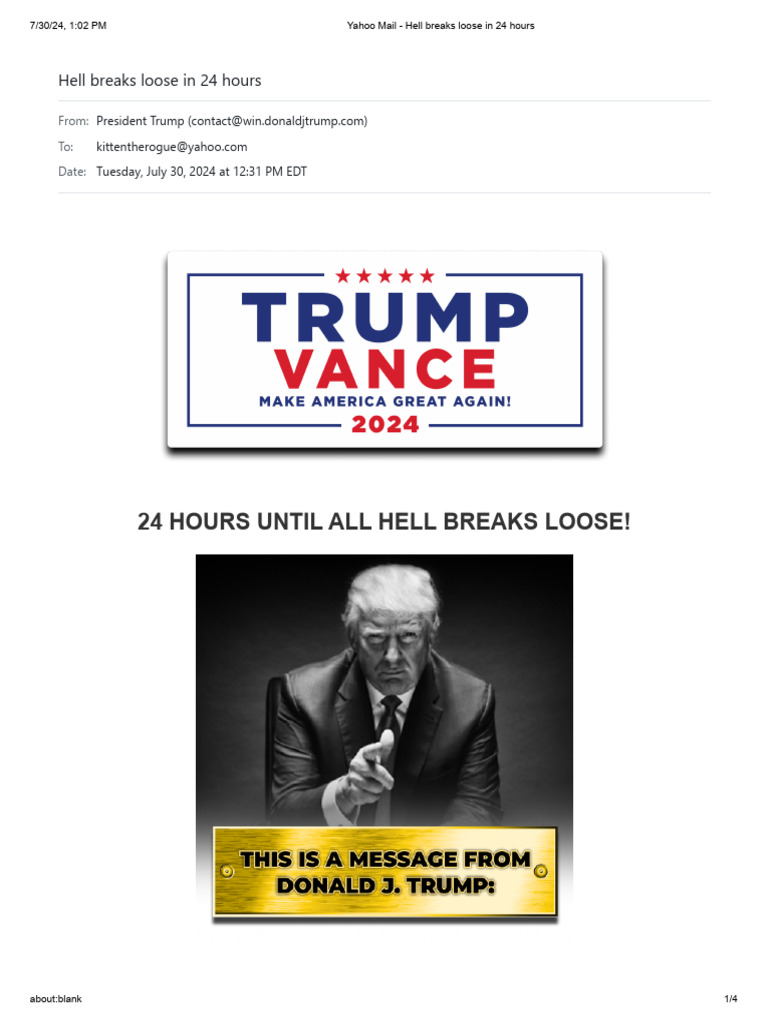Yahoo Mail - Hell Breaks Loose in 24 Hours | PDF