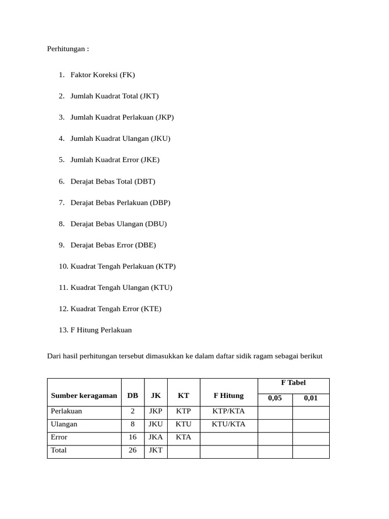 Rumus Perhitungan | PDF