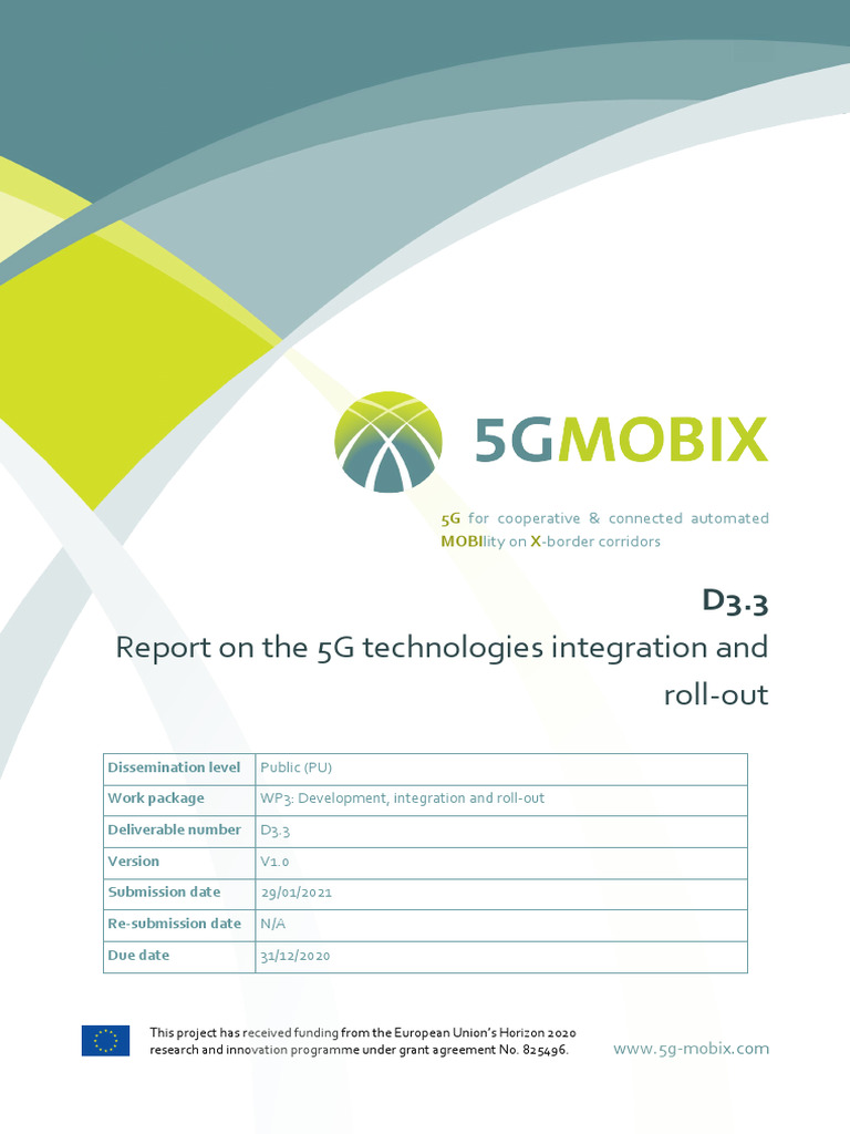 5G MOBIX 3.3 Report On The 5G Technologies Integration and Roll Out v1 ...