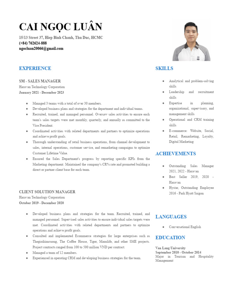 CV Cai Ngoc Luan 2024 PDF - 1722223064 | PDF
