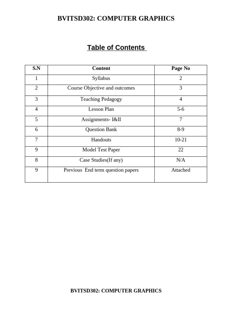 CG Course Manual | PDF