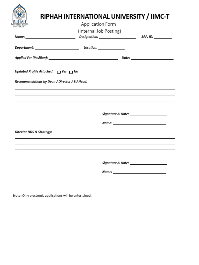 Internal Job Application Form (1) | PDF