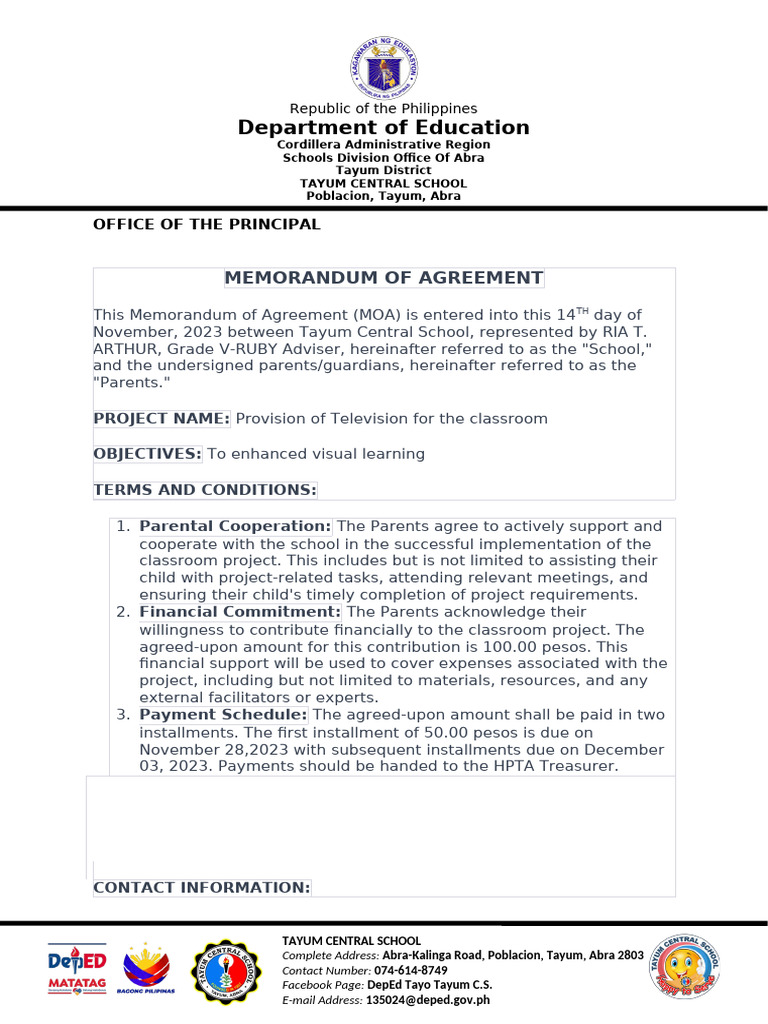Moa For Classroom Projects | PDF