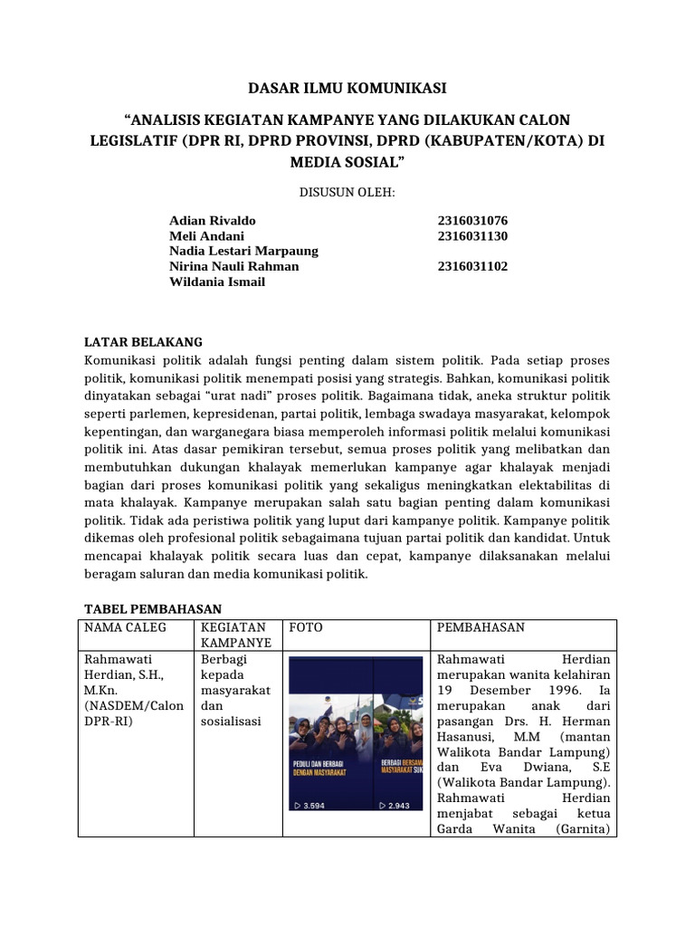 Analisis Kegiatan Kampanye | PDF