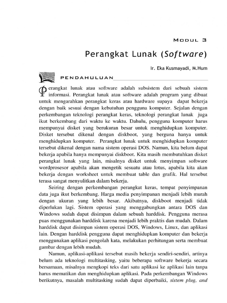 Modul 3 - Perangkat Lunak (Software) | PDF