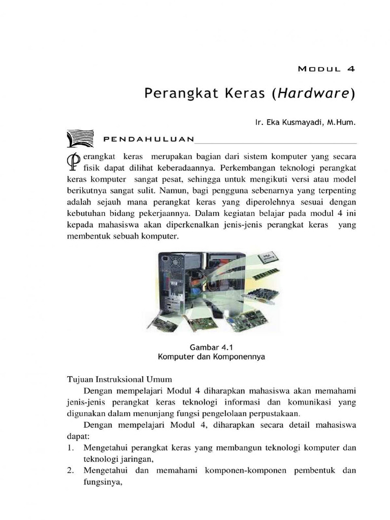 Modul 4 - Perangkat Keras (Hardware) | PDF