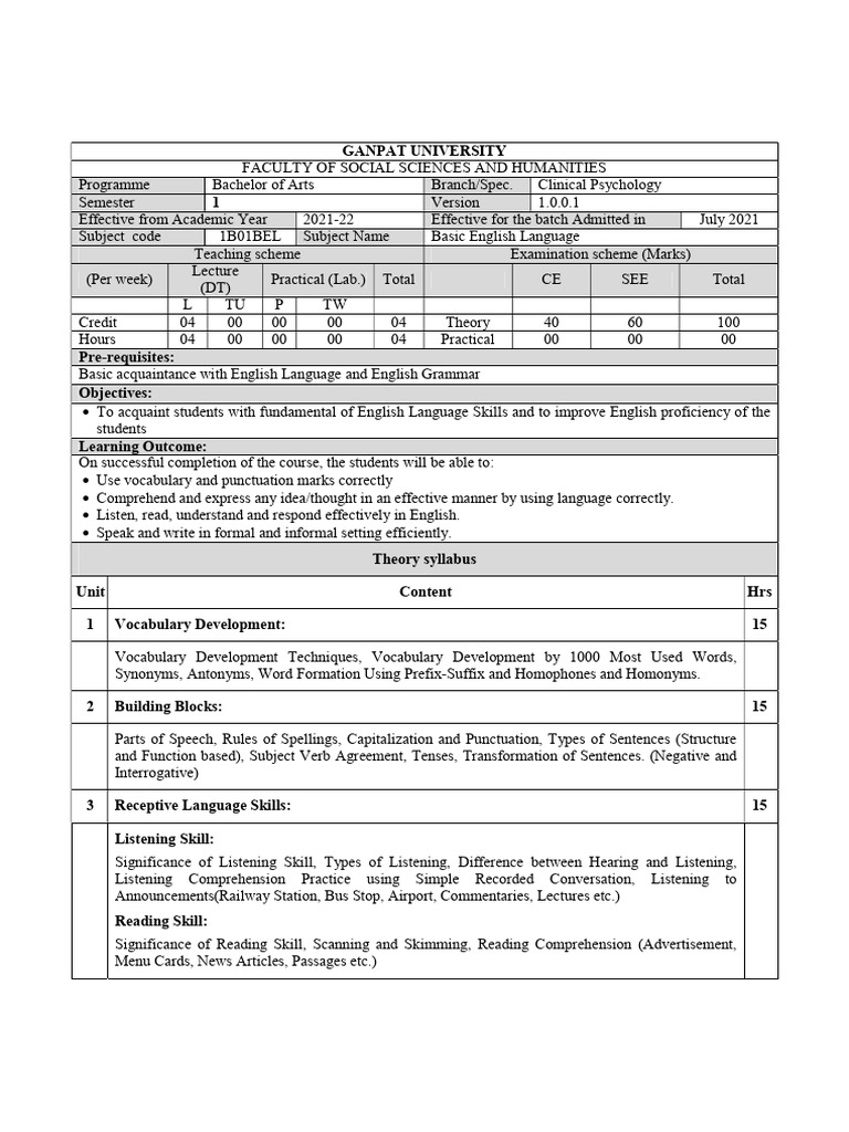 Ba (CP) Sem 1-2 | PDF