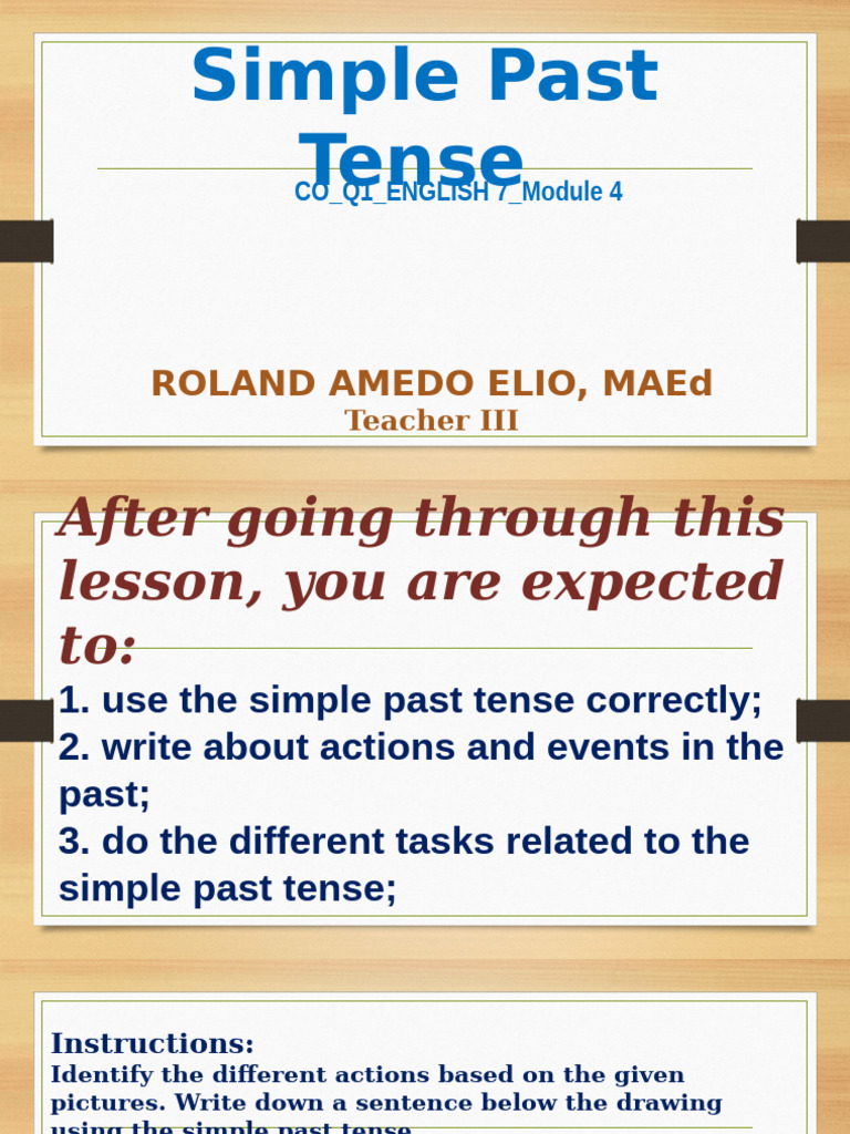 GRADE 7simple Past Tense 4th TOPIC | PDF
