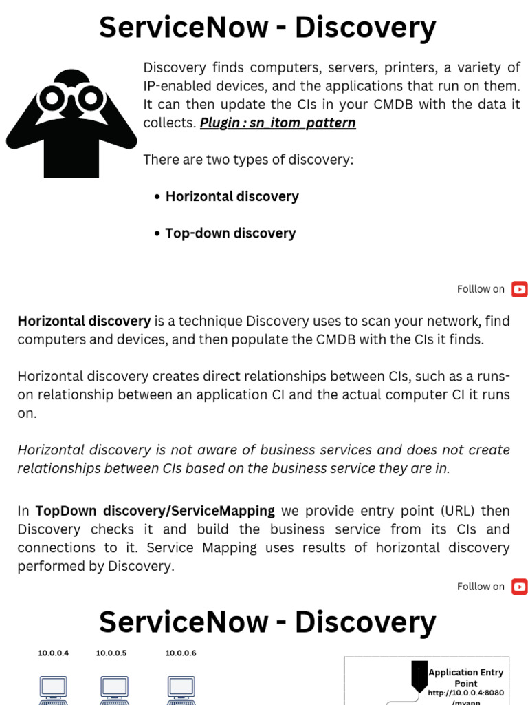 ServiceNow CMDB Discovery | PDF | Ip Address | Server (Computing)